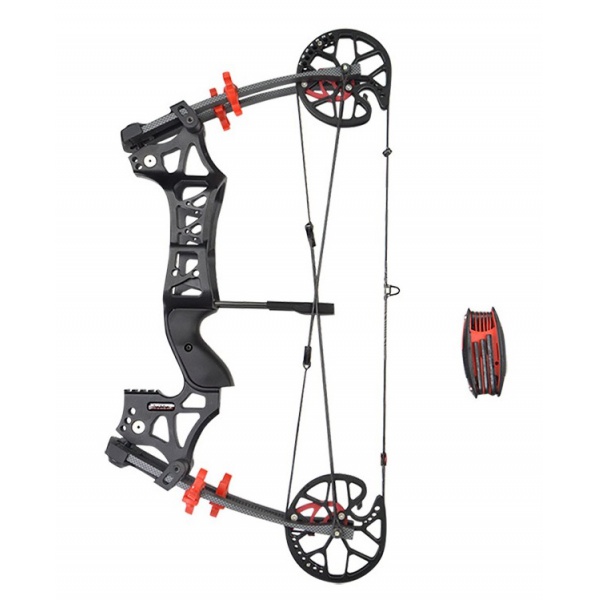 Adjustable Compound Bow Dual Hunter Black 30-60 lbs 21" Ambidextrous ...