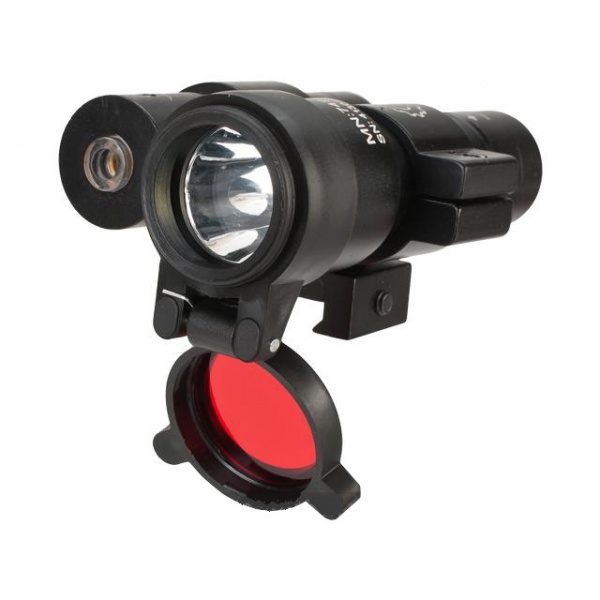 Tactical Flashlight and Red Laser 90 lm on 22 mm Rail