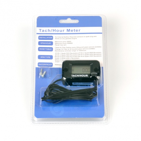 Merač motohodín a otáčok, resetovateľný, vodeodolný