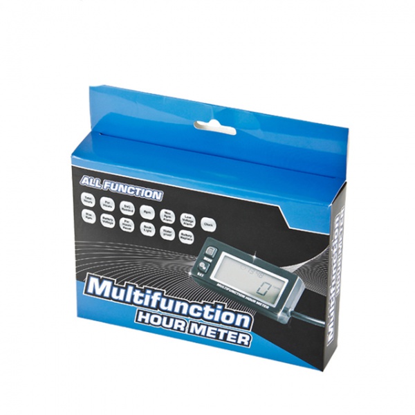 Multifunknčí merač motohodín, otáčok, napätie, podsvietený, vodeodolný